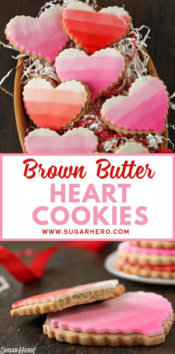 Brown Butter Heart Cookies - SugarHero