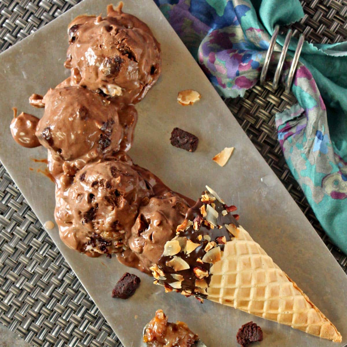 German Chocolate Brownie Ice Cream - SugarHero