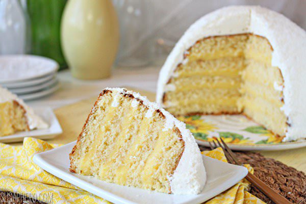 Lemon Coconut Snowball Cake - SugarHero