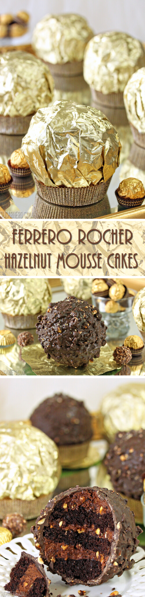 Giant Ferrero Rocher Hazelnut Mousse Cakes - SugarHero