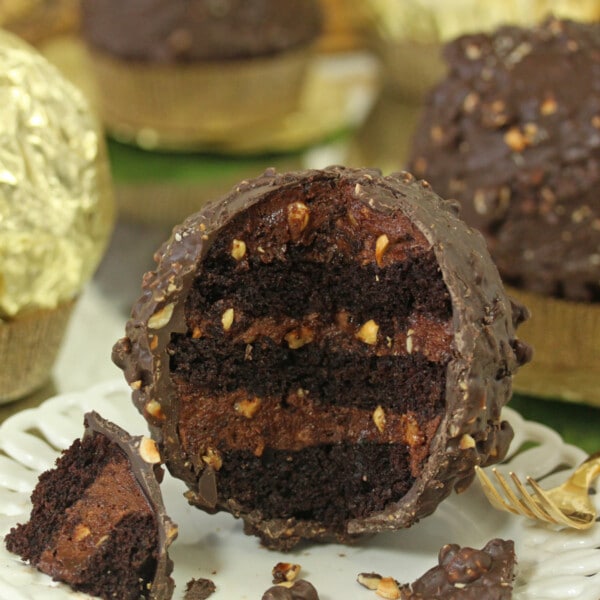 Giant Ferrero Rocher Hazelnut Mousse Cakes - SugarHero