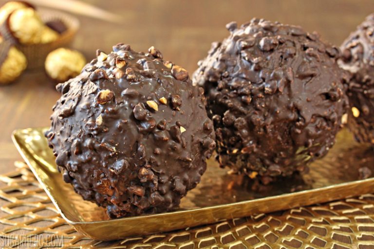 Giant Ferrero Rocher Hazelnut Mousse Cakes - SugarHero