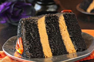 Devil's Food Cake with Pumpkin Butterscotch Frosting - SugarHero