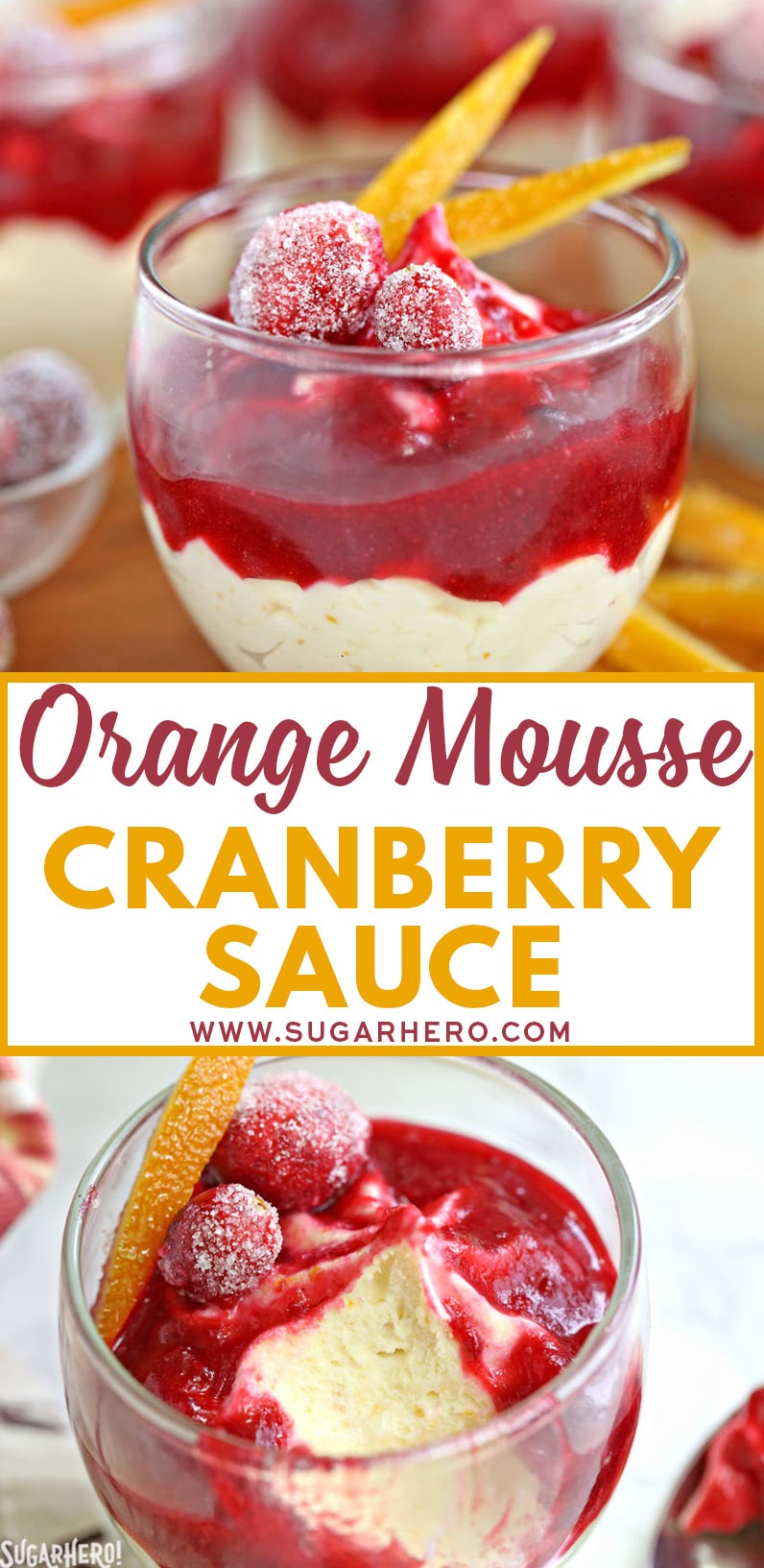 Orange Mousse with Cranberry Sauce - SugarHero
