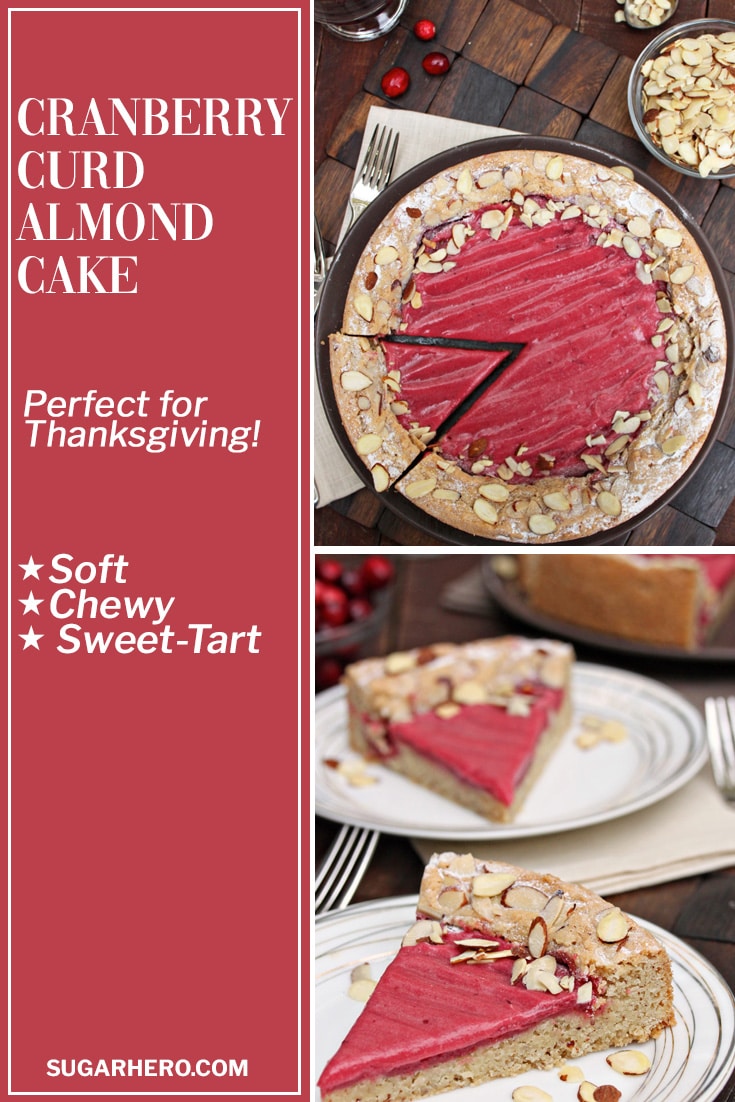 Cranberry Curd Almond Cake - SugarHero