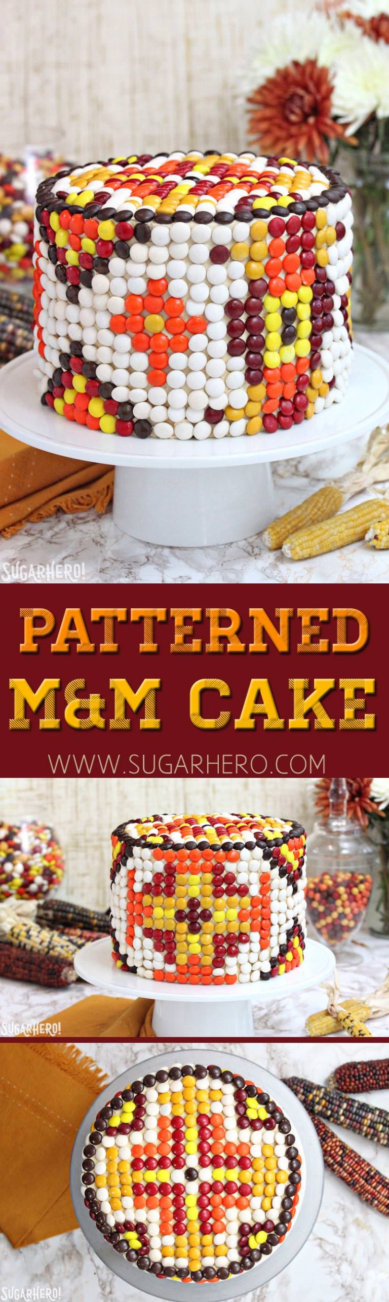 Patterned M&M Cake - SugarHero