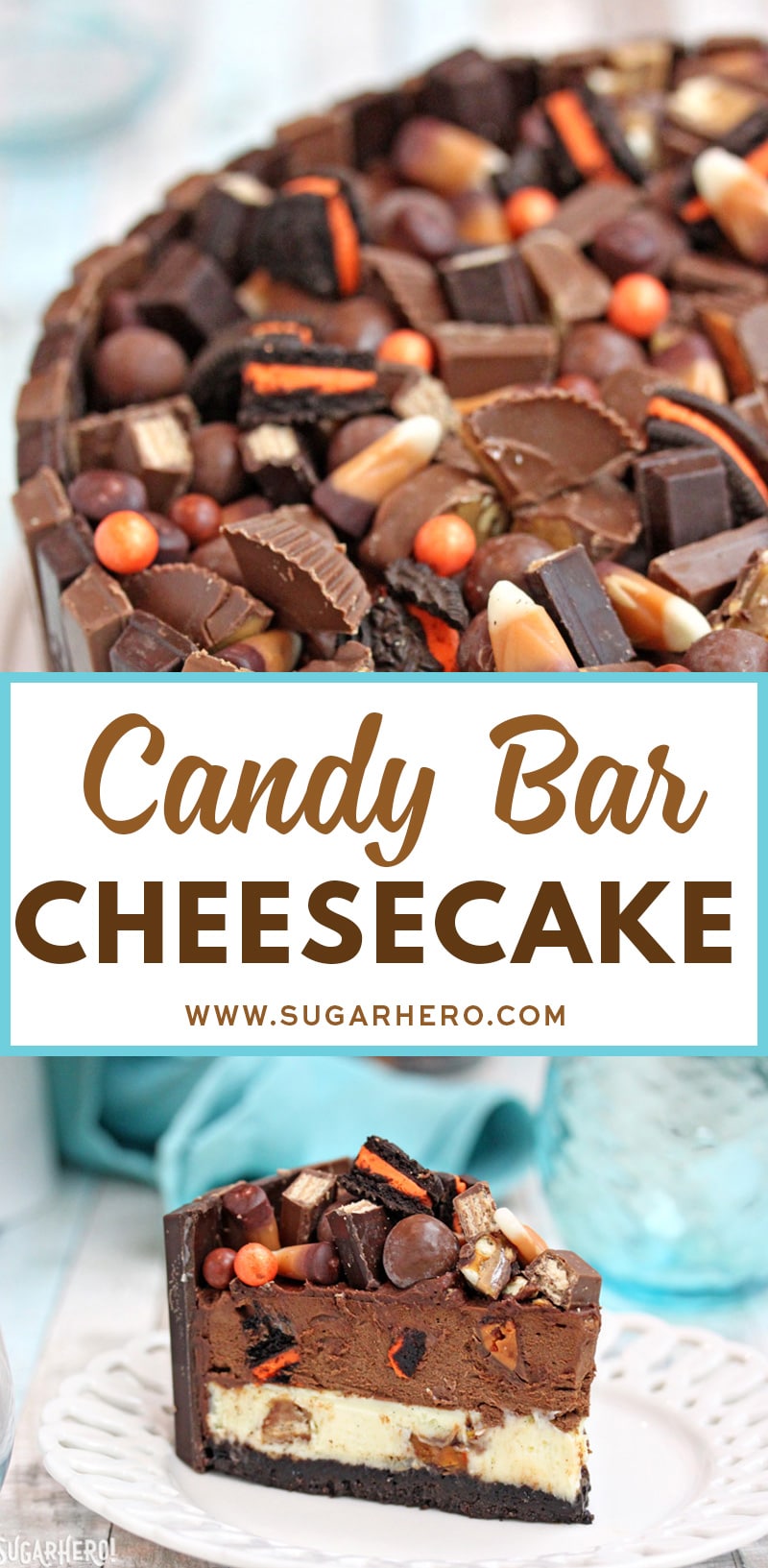 Candy Bar Cheesecake - SugarHero