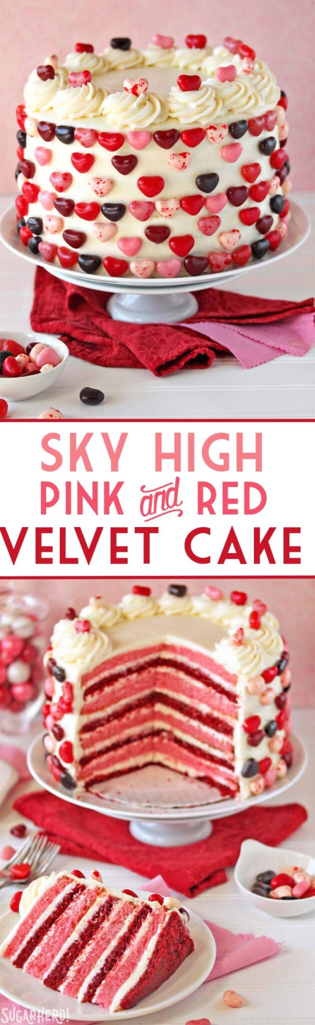 Pink and Red Velvet Cake - SugarHero