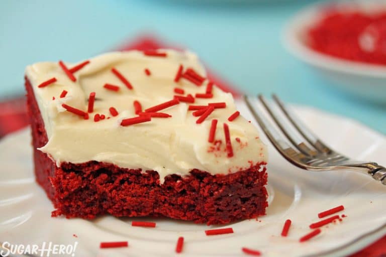 Red Velvet Bars With Homemade Sprinkles - SugarHero