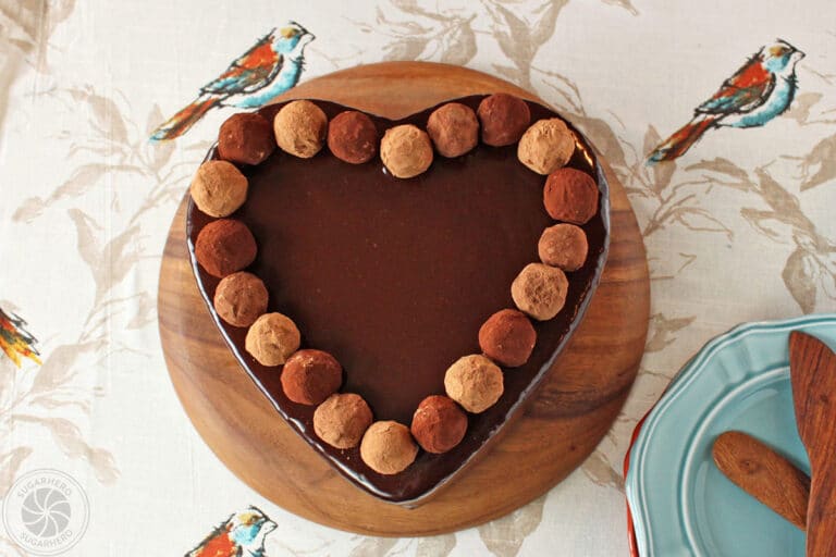 Truffle-Topped Heart Cake - SugarHero