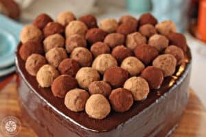 Truffle-Topped Heart Cake - SugarHero