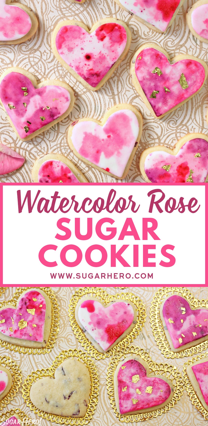 Watercolor Rose Sugar Cookies - SugarHero