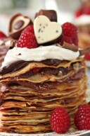 Chocolate Raspberry Mini Crepe Cakes - SugarHero