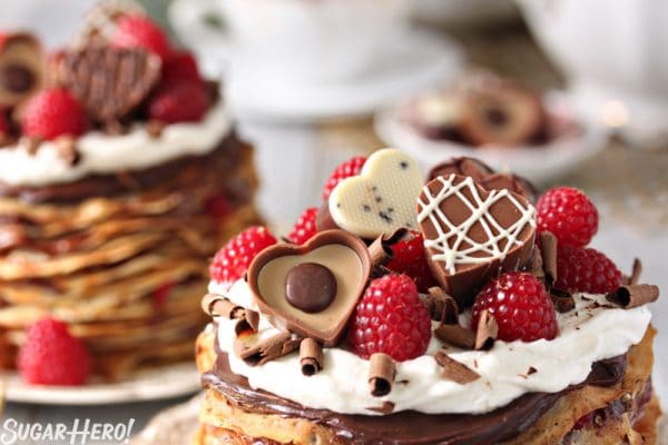 Chocolate Raspberry Mini Crepe Cakes - SugarHero
