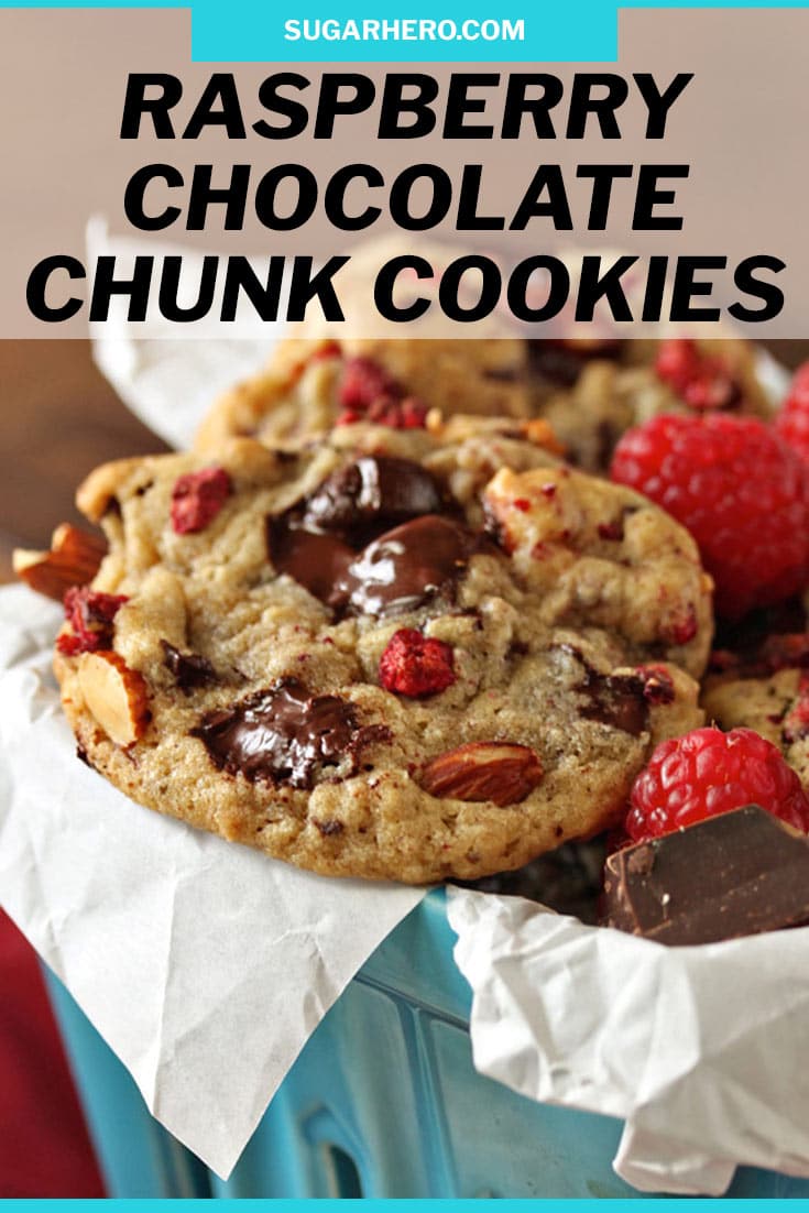 Raspberry Almond Chocolate Chunk Cookies - SugarHero