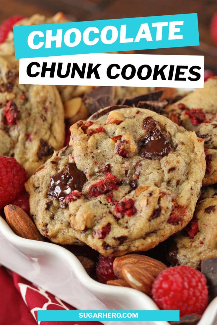 Raspberry Almond Chocolate Chunk Cookies - SugarHero