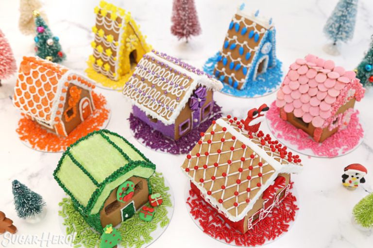 Rainbow Gingerbread House Village + Decorating Ideas - SugarHero