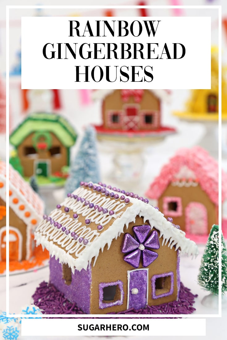 Rainbow Gingerbread House Village + Decorating Ideas - SugarHero