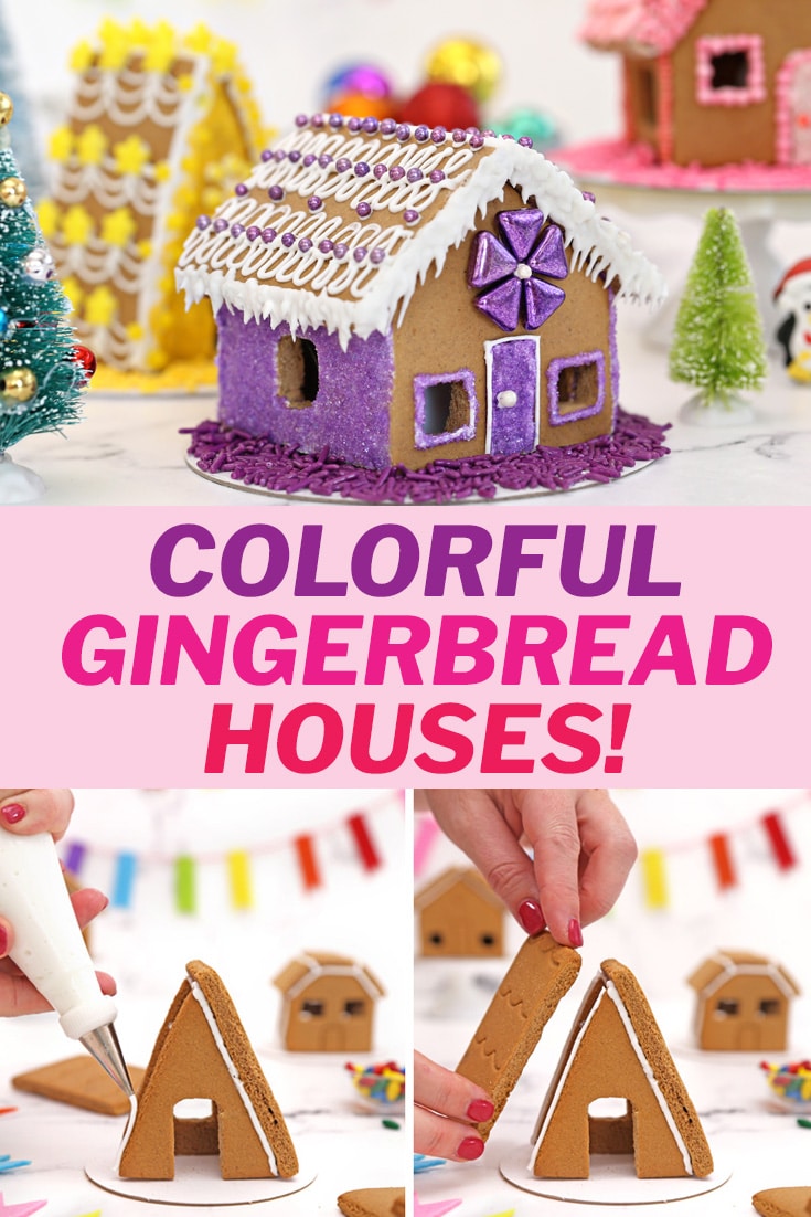 Rainbow Gingerbread House Village + Decorating Ideas - SugarHero