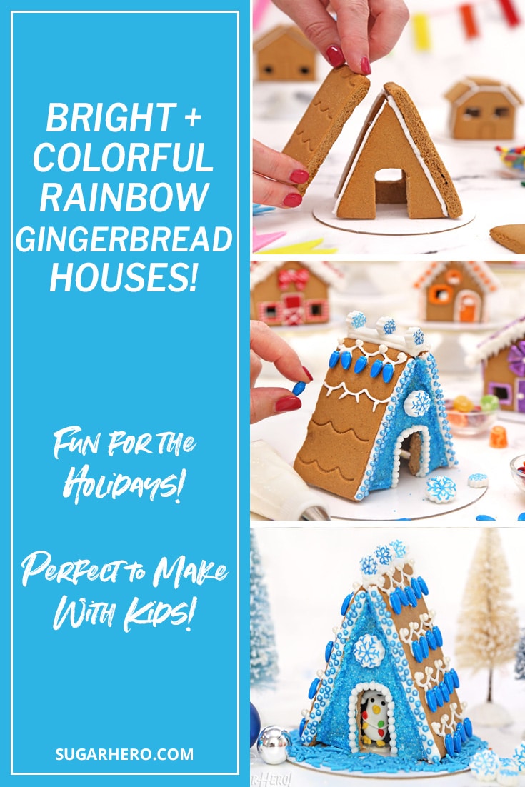 Rainbow Gingerbread House Village + Decorating Ideas - SugarHero
