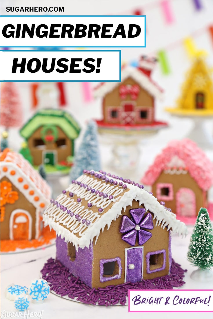 Rainbow Gingerbread House Village + Decorating Ideas - SugarHero