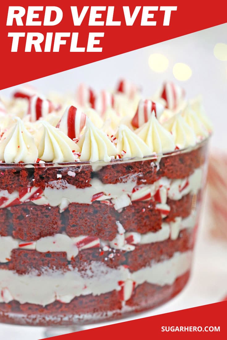 Red Velvet Trifle with Peppermint Cream Cheese Frosting - SugarHero