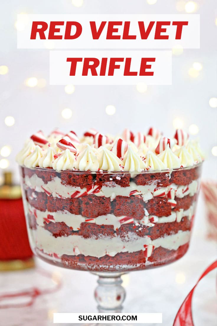Red Velvet Trifle with Peppermint Cream Cheese Frosting - SugarHero