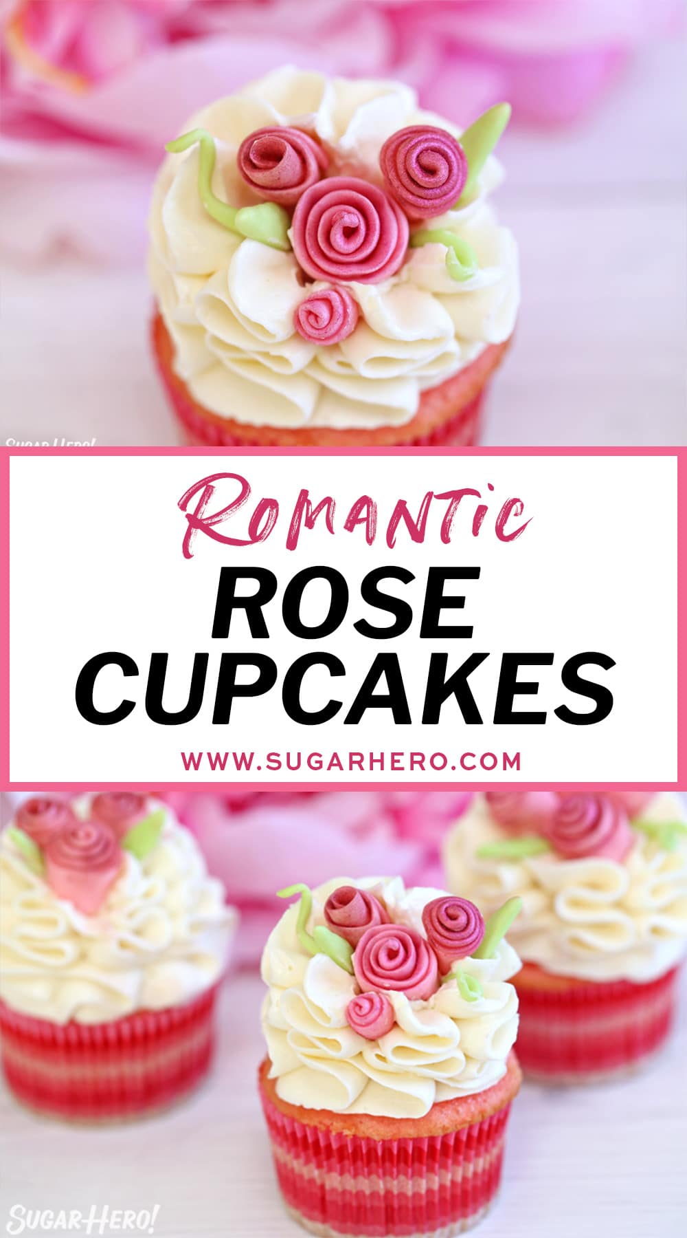Fondant Rose Cupcakes - SugarHero
