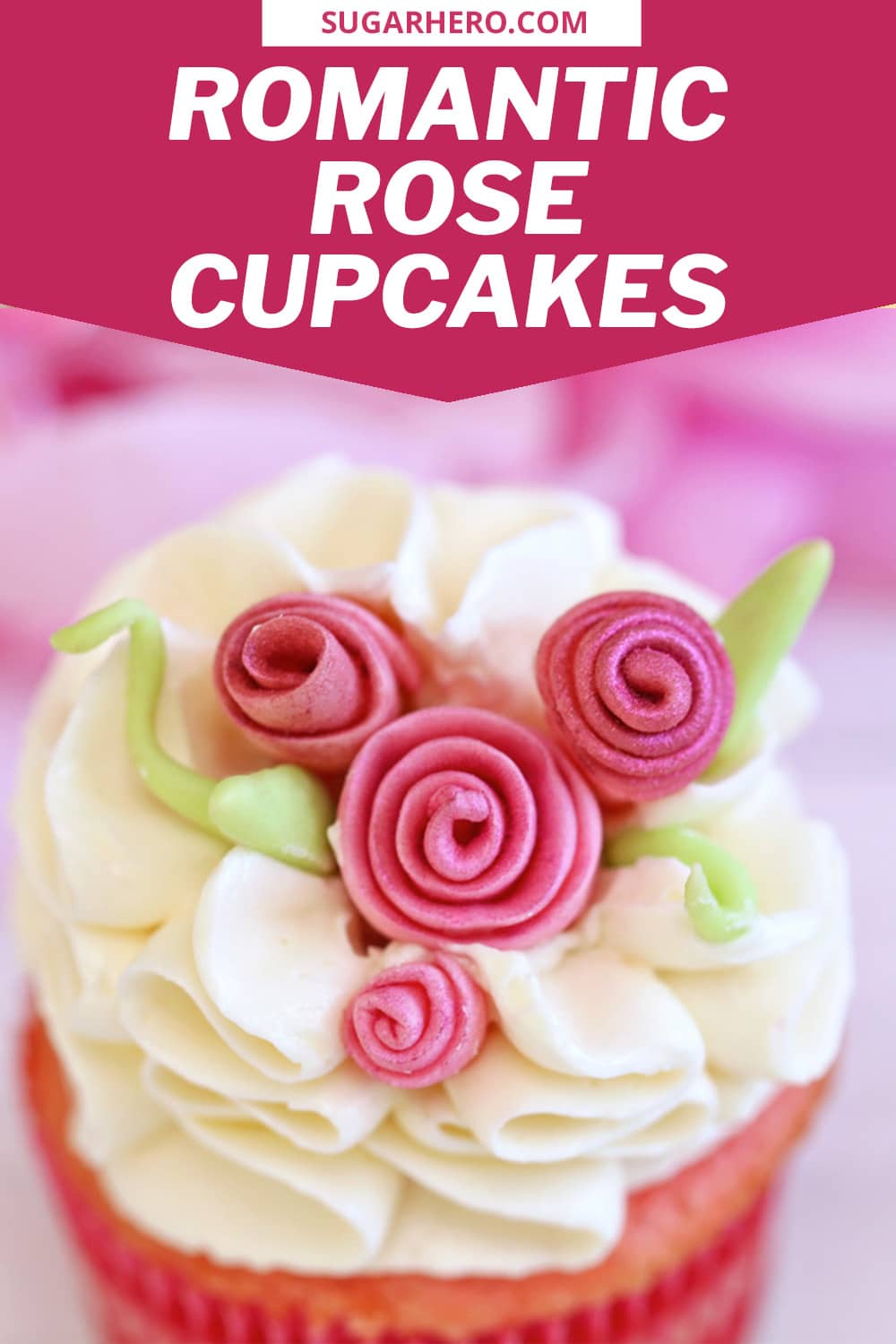 Fondant Rose Cupcakes - SugarHero
