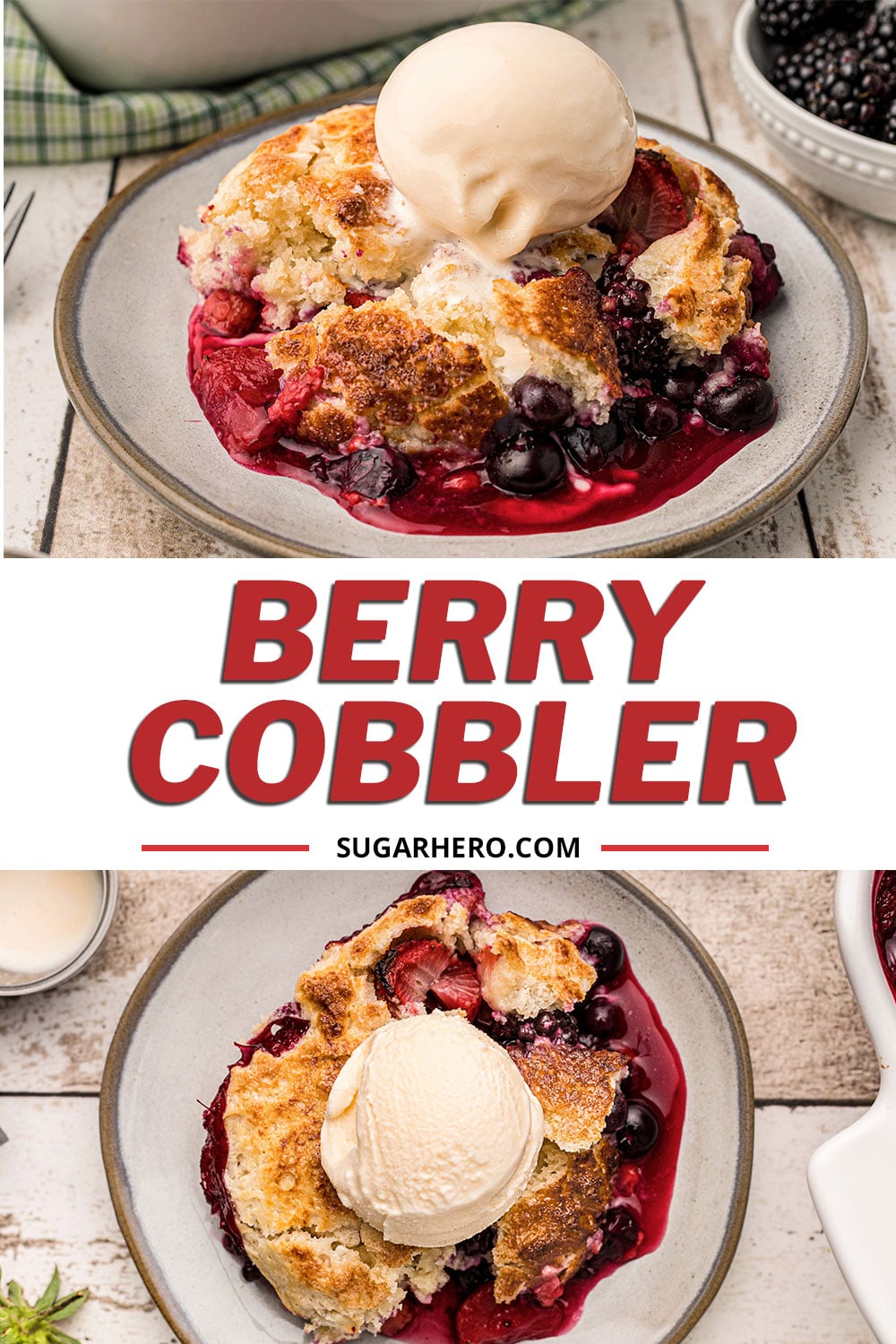 Mixed Berry Cobbler - SugarHero