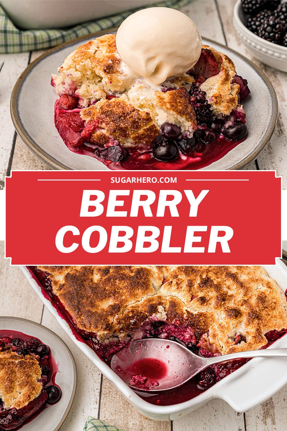 Mixed Berry Cobbler - SugarHero