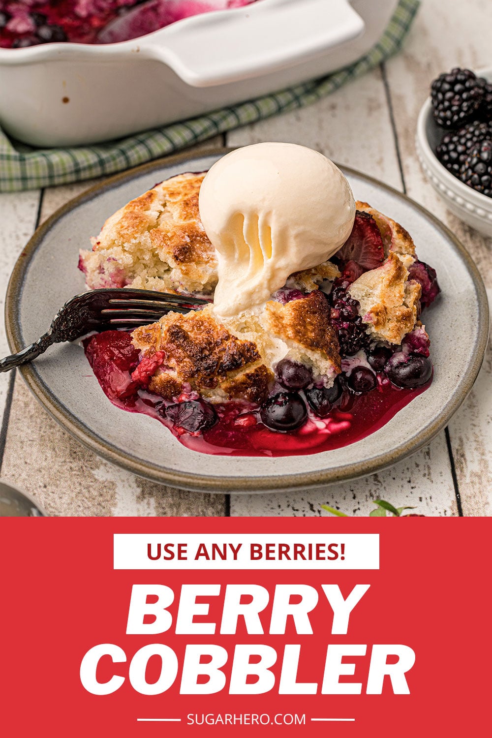 Mixed Berry Cobbler - SugarHero