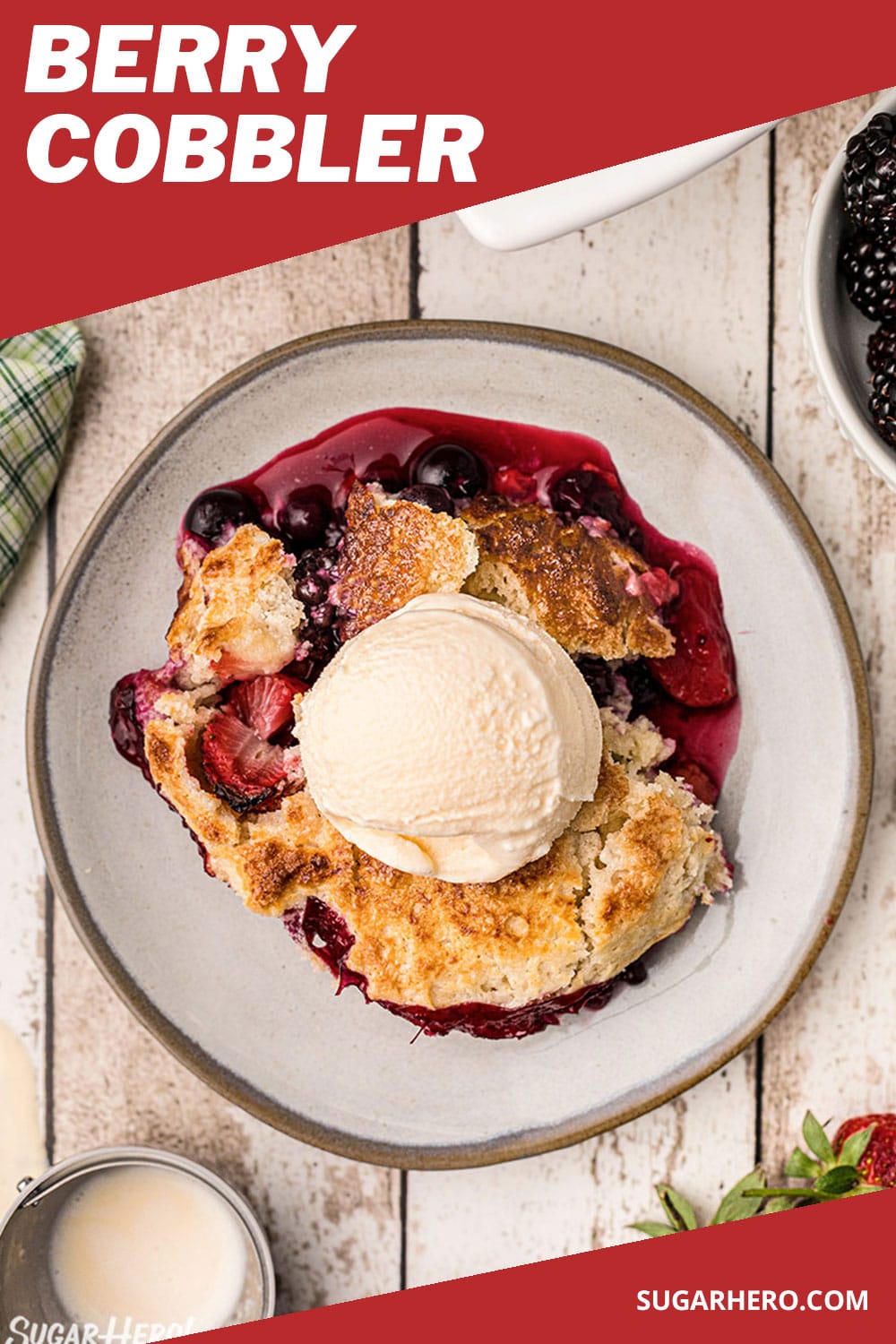 Mixed Berry Cobbler - SugarHero