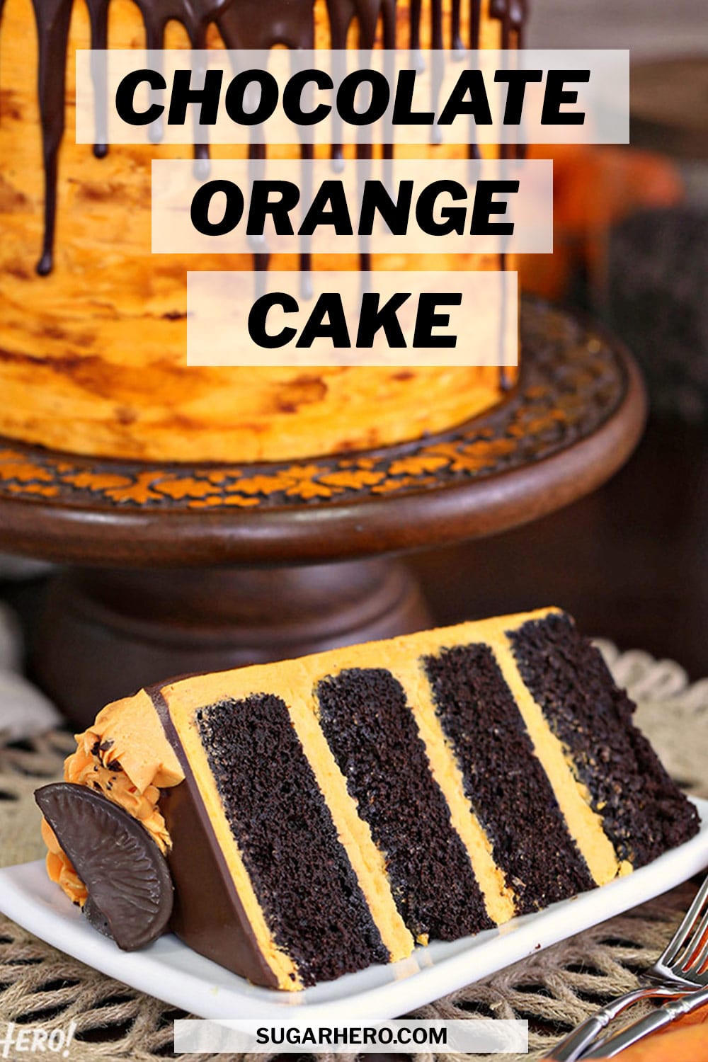 Chocolate Orange Cake with Orange Buttercream - SugarHero