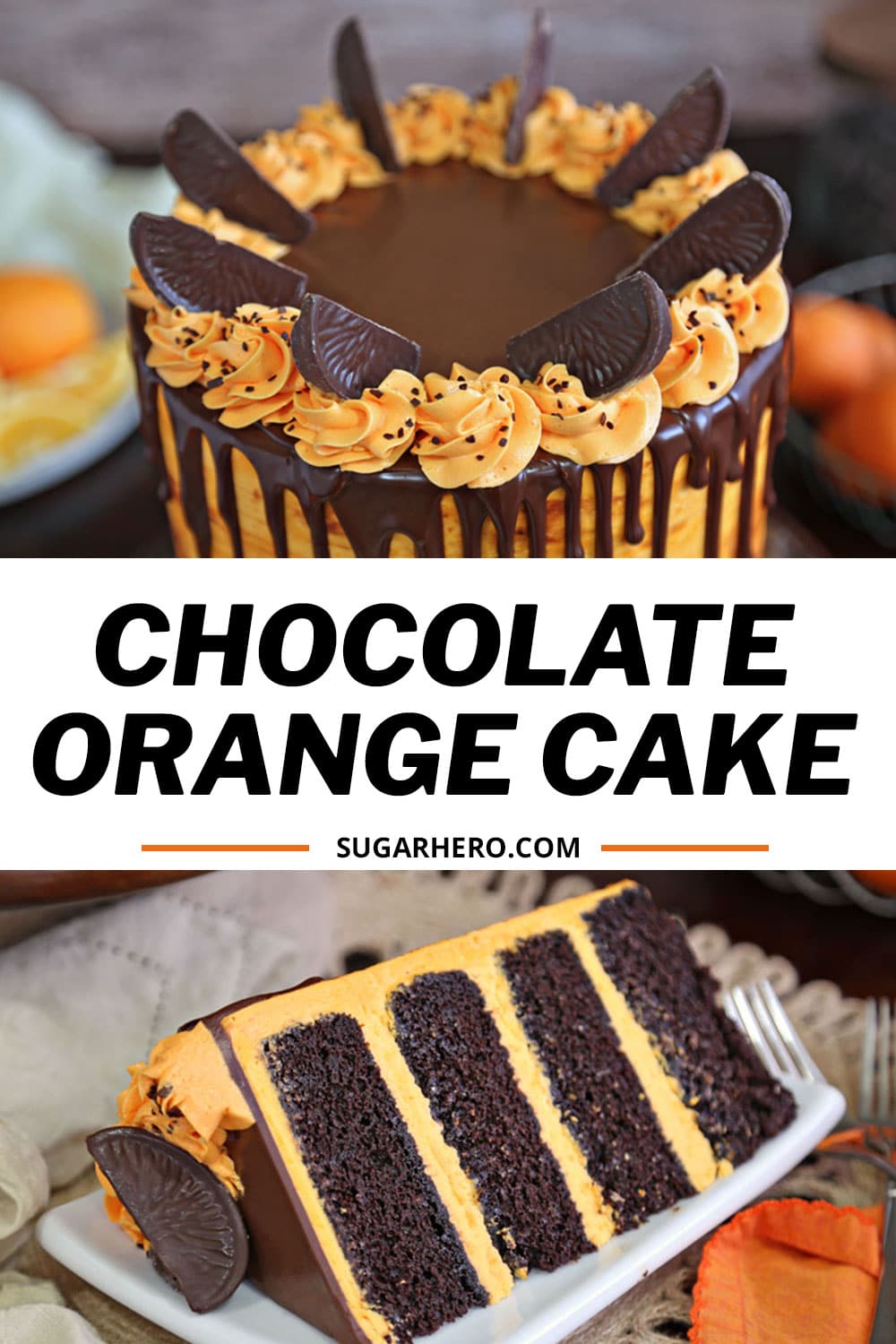 Chocolate Orange Cake with Orange Buttercream - SugarHero