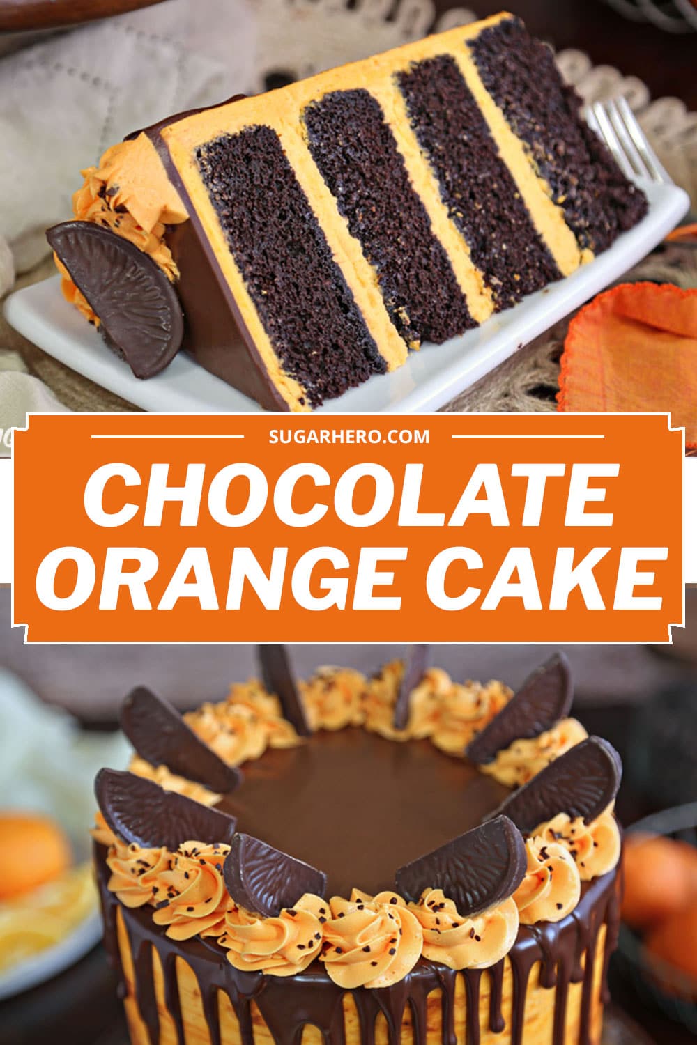 Chocolate Orange Cake with Orange Buttercream - SugarHero