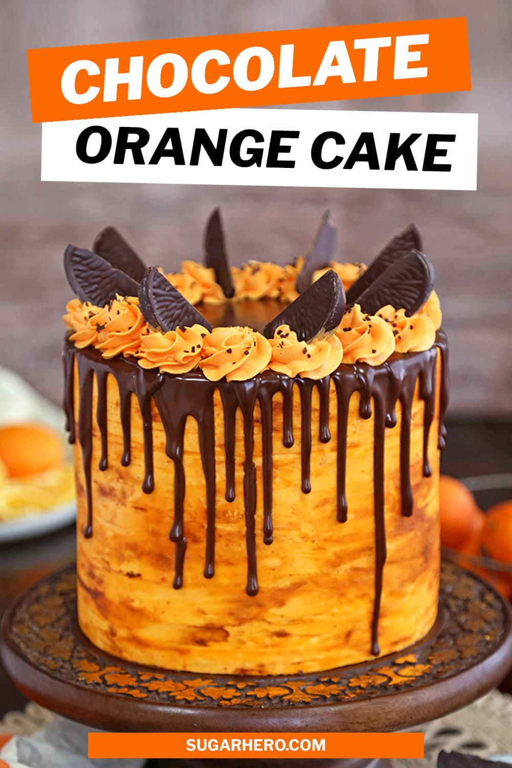 Chocolate Orange Cake with Orange Buttercream - SugarHero