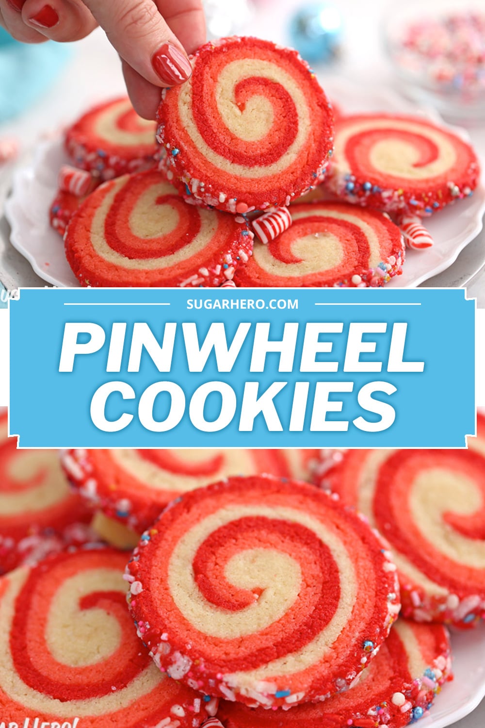 Peppermint Pinwheel Cookies - SugarHero