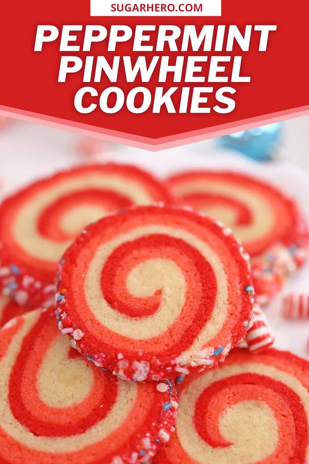 Peppermint Pinwheel Cookies - SugarHero