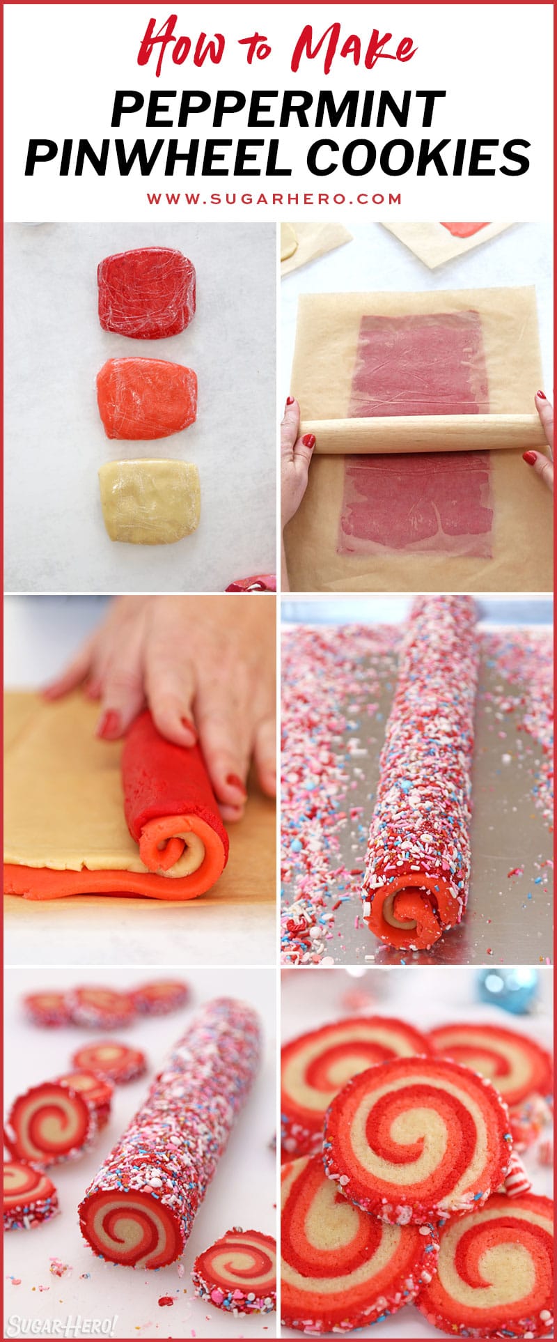 Peppermint Pinwheel Cookies - SugarHero