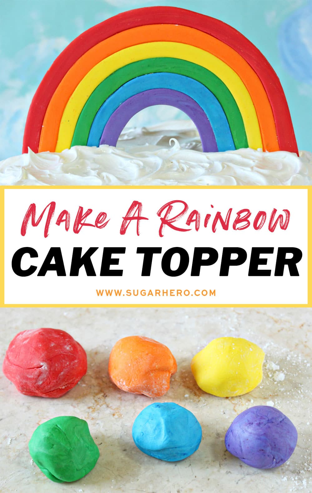 How to Make A Fondant Rainbow Cake Topper - SugarHero