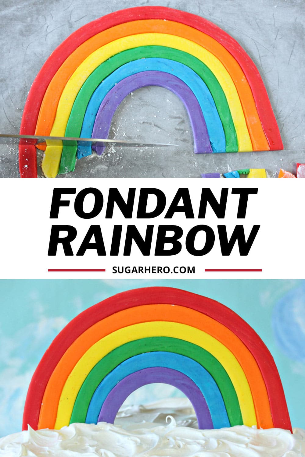 How to Make A Fondant Rainbow Cake Topper - SugarHero