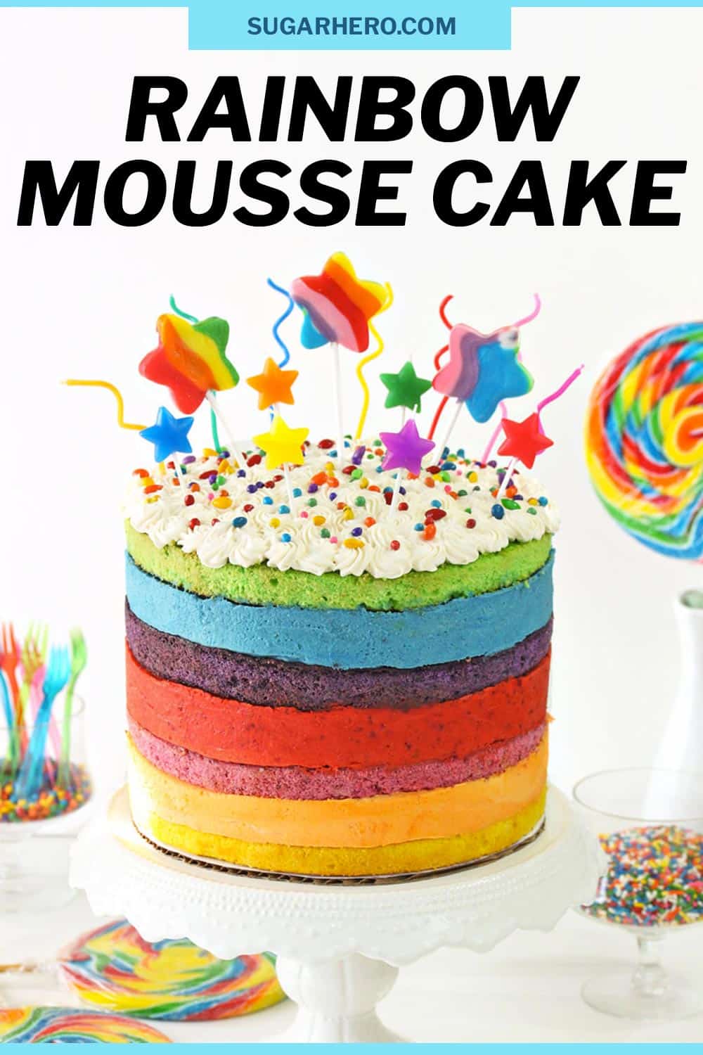 Rainbow Mousse Cake - SugarHero