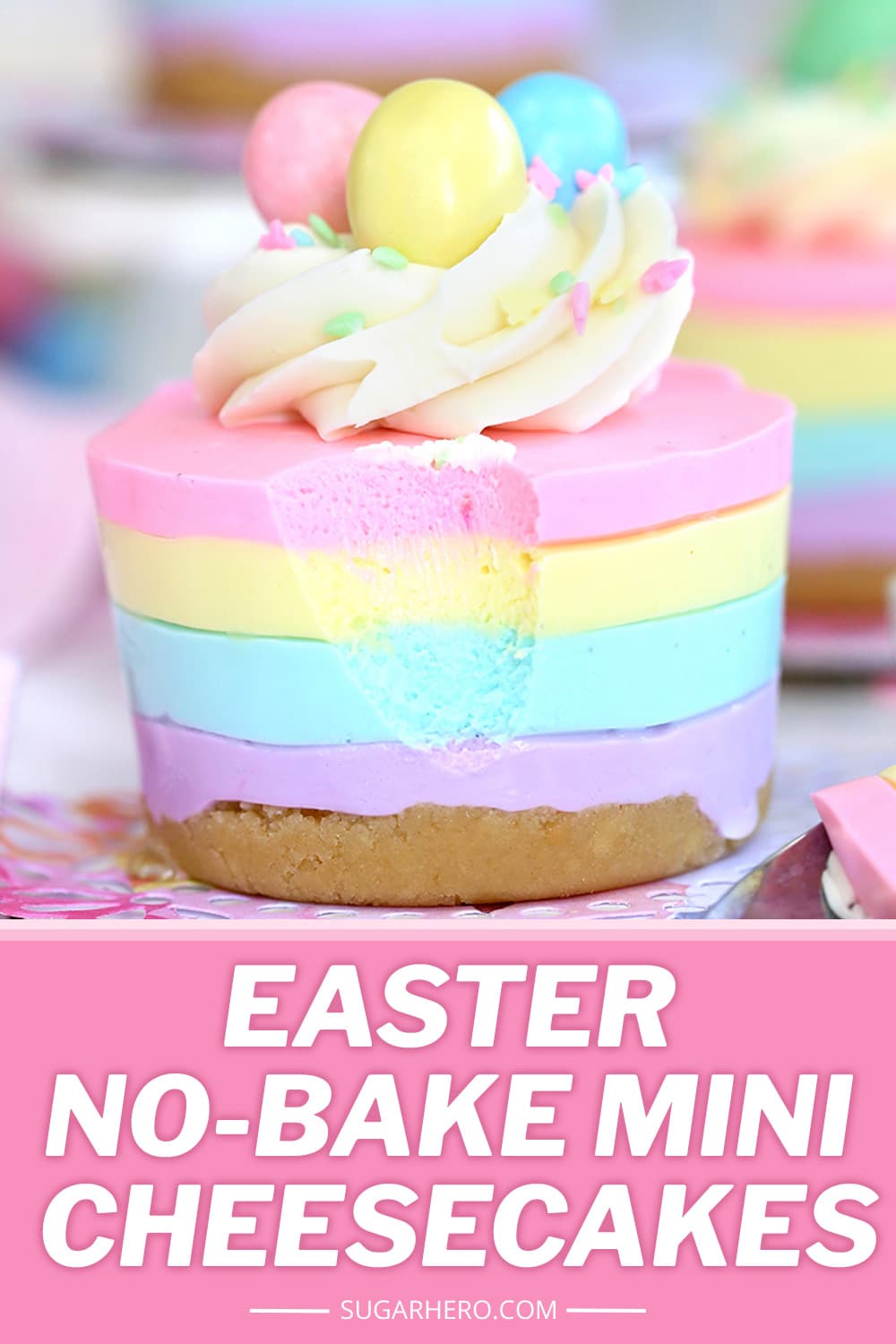 Easter No-Bake Mini Cheesecakes - SugarHero
