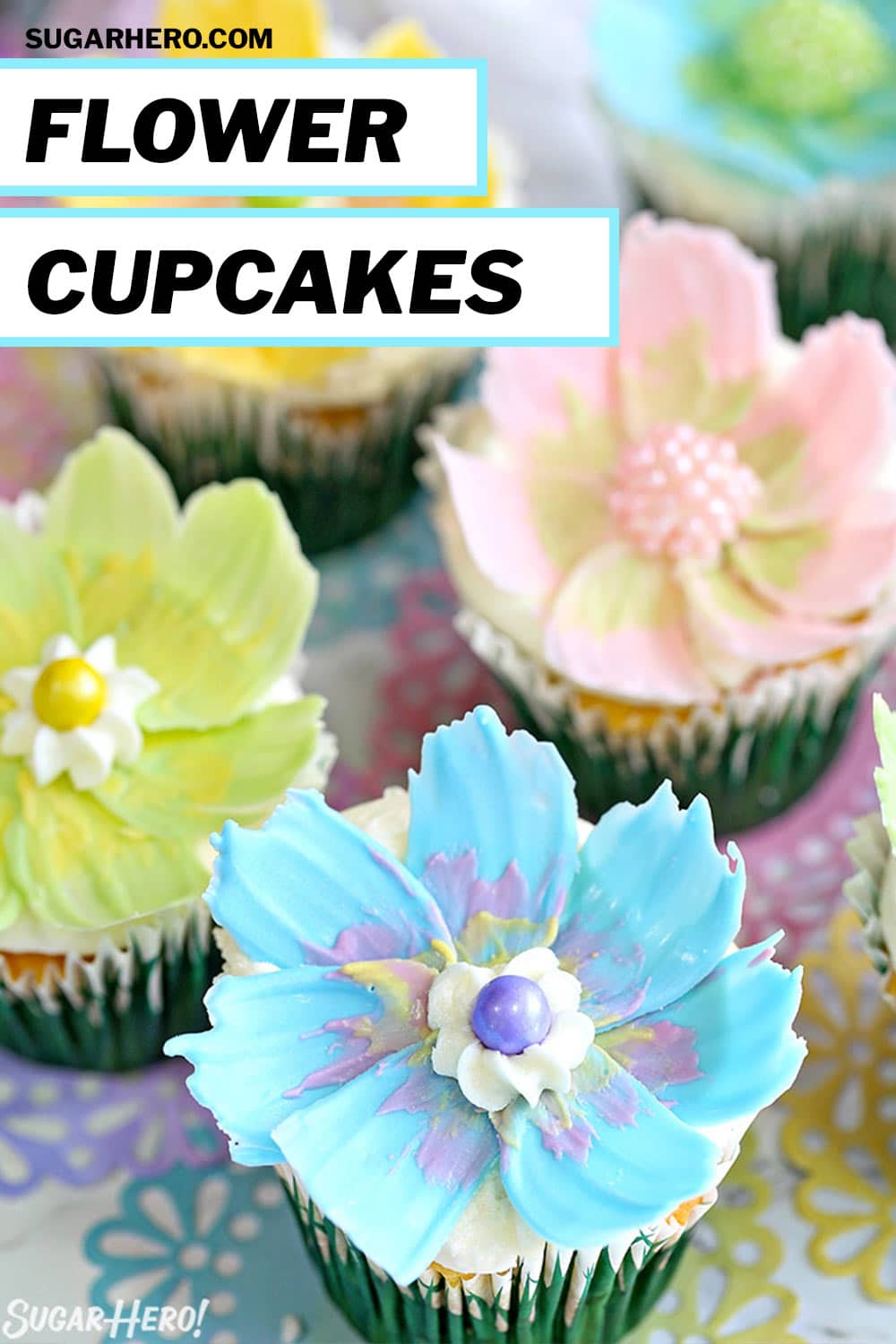 Easy Chocolate Flower Cupcakes - SugarHero