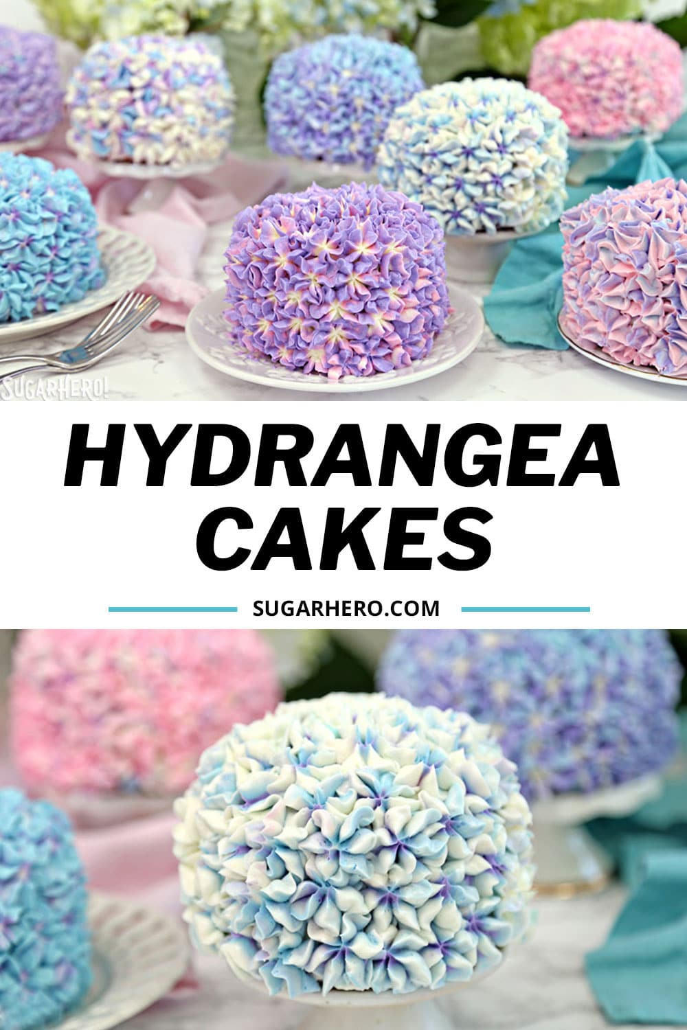 Hydrangea Cakes - SugarHero