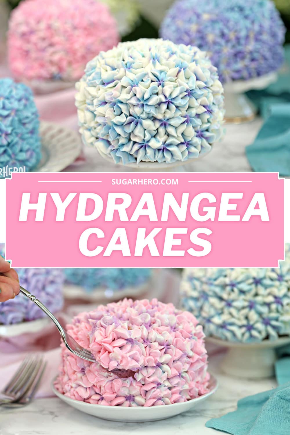 Hydrangea Cakes - SugarHero