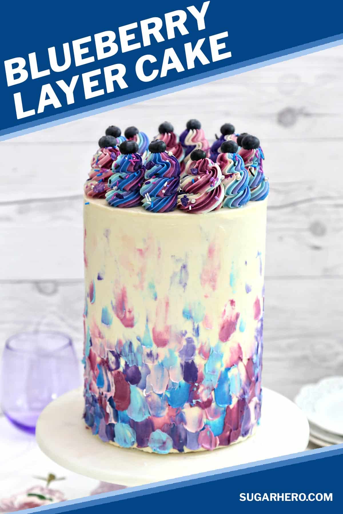 Blueberry Layer Cake - SugarHero