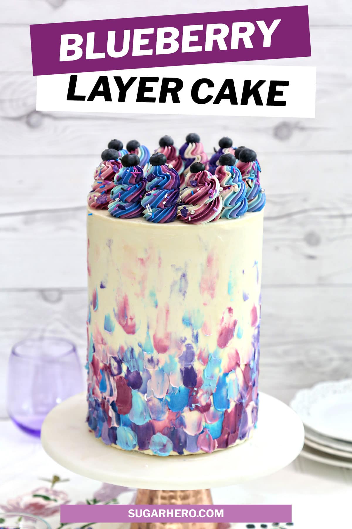 Blueberry Layer Cake - SugarHero