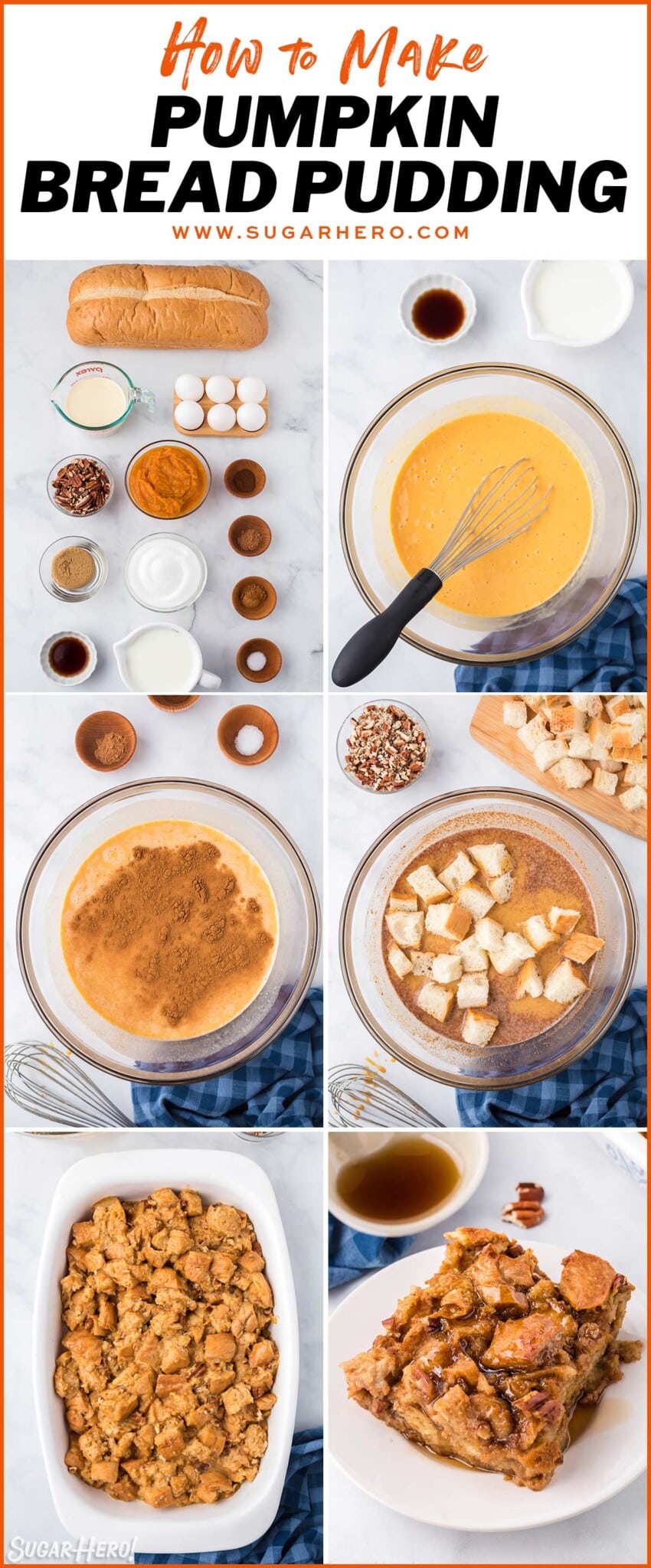 Pumpkin Bread Pudding - SugarHero